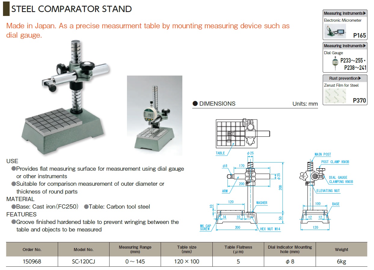 Ichiban Precision Sdn Bhd - SK - SK Steel Comparator Stand